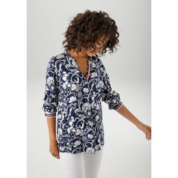 Aniston CASUAL Damen Schlupfbluse, bunt, Gr. 36, bedruckt, gebl&uuml;mt, Web, Obermaterial: 100% Viskose, Blusen, mit fantasievollem, grafischen