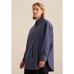 Seidensticker Damen Longbluse "Schwarze Rose", blau, Gr. 34, gestreift, 89% Viskose, 11% Polyester, Blusen, 1/1 Kragen Streifen