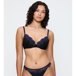 Triumph Damen Push-up-BH "Comfort Glam WHU", Gr. 80, schwarz, Spitze, Obermaterial: 46% Polyester, 41% Polyamid, 13% Elasthan, BHs, Comfort Wire