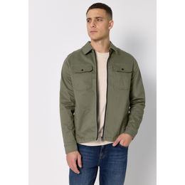 Kurzjacke Street One MEN, Herren, Gr. L (42), gr&uuml;n (rustic gr&uuml;n), Web, 98% Baumwolle, 2% Elasthan, unifarben, normal normal, V-Ausschnitt, abgesteppt, Jacken Kurzjacke, mit Brusttaschen