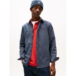 Langarmhemd Tommy Jeans "TJM OXFORD", Herren, Gr. L, N-Gr, schwarz night navy, Web, Obermaterial: 100% Baumwolle, regular fit, Manschette, Hemden, regular fit, Button-down-Kragen, basic