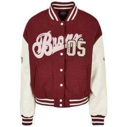 Fubu Damen Collegejacke "Fubu Damen FW224-006-1 City 05 Varsity Jacket bordeaux/offwhite"rot, Gr. S, mehrfarbig, 100% Polyurethan, Jacken