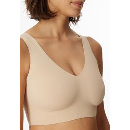 Schiesser Damen Bustier "Invisible Soft", Gr. 44, beige, Single Jersey, Obermaterial: 75% Polyamid, 25% Elasthan, BHs, Microfaser,