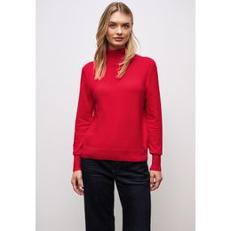 Rollkragenpullover Street One, Damen, Gr. 40, racing rot, Strick, Obermaterial: 71% Viskose, 29% Nylon, unifarben, normal h&uuml;ftbedeckend, Rundhals, Flachstrickb&uuml;ndchen, Pullover Rollkragenpullover, mit Viskose