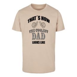 Merchcode Damen T-Shirt "Merchcode Herren Coolest Dad T-Shirt Round Neck"sand, Gr. M, bedruckt, 100% Baumwolle, Shirts