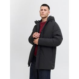 Jack & Jones JACK & JONES Herren Parka "JJEWOOD PARKA SN", schwarz, Gr. XS, unifarben, Web, Obermaterial: 100% Polyester, Jacken