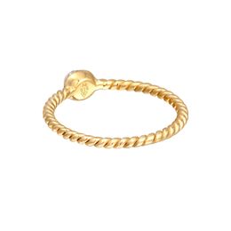 Elli Damen Fingerring "Solit&auml;r mit Kristalle von Swarovski925 Silber vergoldet", 58mm,mit Steinen, Silber 925 (Sterlingsilber), 1,5mm, gold, Silber