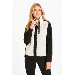LPO Damen Fleecejacke "Lula", schwarz-wei&szlig;, Gr. 48, Fleece, 86% Polyester, 14% Elasthan, Jacken, auch in Gro&szlig;en Gr&ouml;&szlig;en