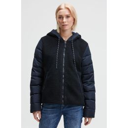 SOCCX Damen Fleecejacke, blau, Gr. S, unifarben, Material Oberstoff & &Auml;rmel: 100% Polyester, Futter: 100% Polyester, F&uuml;llung: 100% Polyester, Jacken,