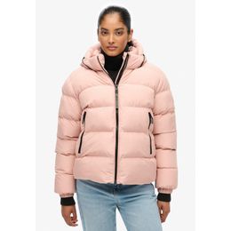 Superdry Damen Steppjacke "HOODED SPORTS PUFFER JACKET"vintage blush, Gr. XL, unifarben, Steppware, Obermaterial: 100% Polyester, Jacken, Kunstfaser,