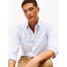 Tommy Hilfiger Herren Langarmhemd "FLEX POPLIN BIG GINGHAM", blau, Gr. XXL, Web, Obermaterial: 100% Baumwolle, Hemden, regular fit, Button-down-Kragen