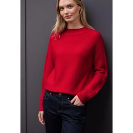 Street One Damen Strickpulloverracing rot, Gr. 40, unifarben, Strick, Obermaterial: 30% Polyester, 29% Polyacryl, 21% Viskose, 20% Nylon, Pullover,