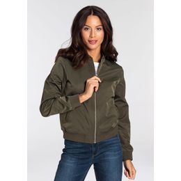 AJC Damen Blouson, gr&uuml;n, Gr. 36, Web, Obermaterial: 100% Polyester. Futter: 100% Polyester, Jacken, mit Rippkragen, praktische Eingrifftaschen,