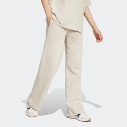 Damen Sporthose "ESSENTIALS SMALL LOGO FEEL COZY OPEN-HEM"wonder alumina, wei&szlig;, normal, gr., Gr. S, adidas Sportswear, Obermaterial: 70% Baumwolle,
