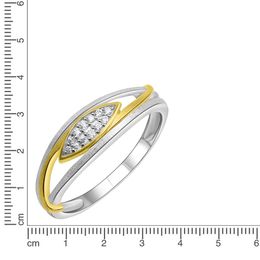 Firetti Damen Silberring "Schmuck Geschenk Silber 925 Fingerring Ring bicolor", 56, Silber 925 (Sterlingsilber), 2,4mm, gold, Silber 925