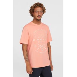 O`Neill T-Shirt O'NEILL "JACK O'NEILL MUIR T-SHIRT", Herren, Gr. M, coral pop, Obermaterial: 100% Baumwolle, Rundhals, Shirts T-Shirt, normale Passform, sportlicher Stil, aus atmungsaktiver Baumwolle