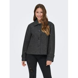 Only Damen Kurzjacke "ONLASTA SHORT JACKET OTW"dunkelgrau melange, Gr. L, meliert, unifarben, Web, Obermaterial: 100% Polyester, Jacken