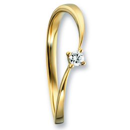 ONE ELEMENT Damen Diamantring "0.07 ct Diamant Brillant Ring aus 585 Gelbgold", 58, 0,07 mit Diamant, Diamanten Gelbgold 585 Goldgold, Diamanten,