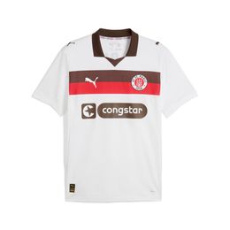 Puma Herren Poloshirt "FCSP AWAY JERSEY", wei&szlig;, Gr. M, gestreift, Web, Obermaterial: 100% Polyester, Shirts, Regular Fit, mit normalem Kragen,