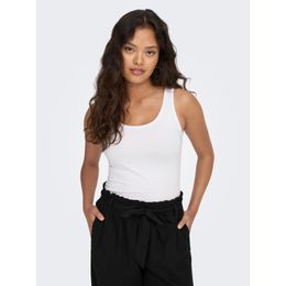 Jacqueline de Yong JDY Damen Tanktop "JDYAVA S/L TANK TOP 180 JRS NOOS"wei&szlig;, Gr. XL, unifarben, Jersey, Obermaterial: 95% Baumwolle, 5% Elasthan, Tops, in Basic-Form