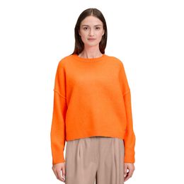 BETTY & CO Strickpullover BETTY & CO "Damen mit Rundhalsausschnitt", Damen, Gr. 42, neon orange, Strick, Obermaterial: 60% Polyacryl, 31% Polyester, 6% Wolle, 3% Elasthan, oversize normal, Rundhals, Pullover Strickpullover