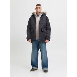 Jack & Jones JACK & JONES Herren Parka "JJCHARLIE DETACHABLE FAUX FUR PARKA", schwarz, Gr. XL, unifarben, Web, Obermaterial: 100% Polyester, Jacken