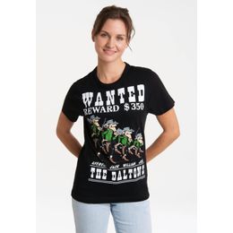 logoshirt Damen T-Shirt "Lucky Luke - The Daltons", schwarz, Gr. S, bedruckt, 100% Baumwolle, Shirts, mit lizenziertem Print