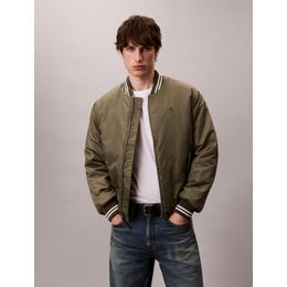 Herren Collegejacke "LS JEANS TIPPED HERO BOMBER", gr&uuml;n, Gr. L, Calvin Klein Jeans, unifarben, Web, Obermaterial: 100% Polyamid, Jacken, Mit