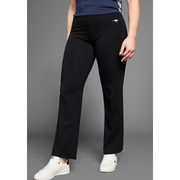 Kangaroos Damen Jazzpants, schwarz, Gr. 26, kontrastfarbene Details, unifarben, Jersey, Obermaterial: 95% Baumwolle, 5% Elasthan, Hosen, Bootcut