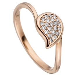 Jobo Damen Fingerring "Ring Ros&eacute;goldring", 52, SI = kleine Einschl&uuml;sse, Diamanten Ros&eacute;gold 585ros&eacute;gold 585, Diamanten, Ros&eacute;gold 585, Fingerringe, 585