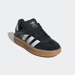 M&auml;dchen Sneaker "SAMBA XLG KIDS", adidas originals, Gr. 38,5, schwarz-wei&szlig;, Leder, Synthetik, Schuhe, mit erh&ouml;hter Sohle und gepolsterter Zunge f&uuml;r