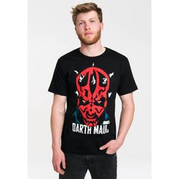 logoshirt Herren T-Shirt "Darth Maul - Krieg der Sterne", schwarz, Gr. L, bedruckt, 100% Baumwolle, Shirts, mit Star Wars-Print