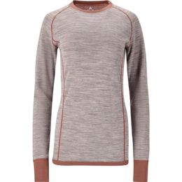 WHISTLER Damen Funktionsshirt "Binna"grau, braun, Gr. 36, mehrfarbig, 50% Wolle, 42% Polyester, 8% Elasthan, Shirts, mit hohem Wollanteil