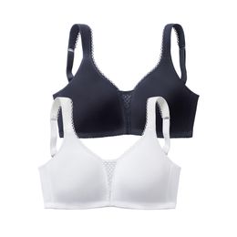 Nuance Damen Entlastungs-BH, Gr. 110, schwarz, Jersey, Obermaterial: 90% Baumwolle, 5% Elasthan, 5% Polyamid, BHs, ohne B&uuml;gel aus weicher Baumwolle,