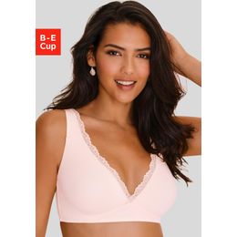 Damen Soft-BH, PETITE FLEUR BY LASCANA, Gr. 80, rosa, Trikot, Obermaterial: 80% Baumwolle, 10% Elasthan, 10% Polyamid, Basic, BHs, ohne B&uuml;gel aus