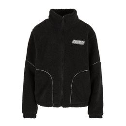 Karl Kani Damen Trainingsjacke "Karl Kani Karl Kani Sport Patch Teddy Block Trackjacket"schwarz, lightgrau, Gr. XL, mehrfarbig, 100% Polyester, Jacken