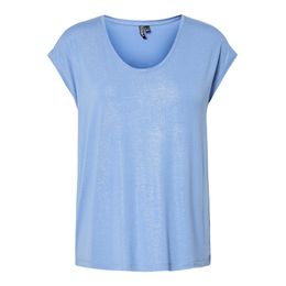 Pieces Damen Kurzarmshirt "PCALICE SS GLITTER TEE JRS NOOS BC"hydrangea detail:glitter silber, Gr. S, gl&auml;nzend, unifarben, Jersey, Obermaterial: 95%