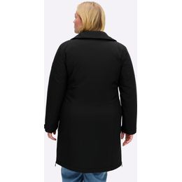 sheego Damen Langjacke, schwarz, Gr. 54, unifarben, 94% Polyester, 6% Elasthan, Wattierung:100% Polyester, Jacken