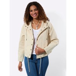 Inspirationen Damen Anorak, beige, Gr. 48, unifarben, 98% Baumwolle, 2% Elasthan, Jacken