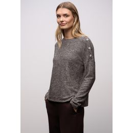 Street One Damen Strickpulloverrustic braun meliert, Gr. 34, unifarben, Strick, Obermaterial: 51% Polyester, 45% Viskose, 4% Elasthan, Pullover,