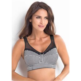 bonprix Damen Entlastungs-BH, Gr. 100, schwarz, Obermaterial: 86% Polyamid, 14% Elasthan. Futter: 100% Baumwolle. Spitze: 90% Polyamid, 10% Elasthan,