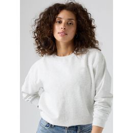 Levi's Sweatshirt LEVI'S "EVERYDAY CREW SWEATSHIRT", Damen, Gr. M (38), orbit heather gray brushed fleece, Sweatware, Obermaterial: 58% Baumwolle, 42% Polyester, unifarben, regular fit normal, Rundhals, B&uuml;ndchen, Sweatshirts Sweatshirt, mit kleinem Logo auf der Brust