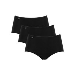 Sloggi Damen Midislip "24/7 Cotton", Gr. 40, schwarz, Jersey, Obermaterial: 96% Baumwolle, 4% Elasthan (LYCRA), unifarben, Unterhosen, Spitze,