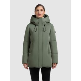 Khujo Damen Steppjacke "ALLAP"muted gr&uuml;n, Gr. S, unifarben, Web, Obermaterial: 55% Baumwolle, 45% Polyester. Futter: 100% Nylon. Wattierung: 100%