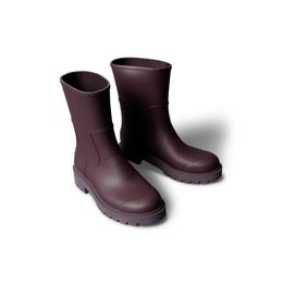 Gummistiefelette Calvin Klein Jeans "MID RAINBOOT RUBBER", Damen, Gr. 39, bordeaux, Gummi, unifarben, Schuhe, Rainboots, Stiefelette, mit Logoschriftzug