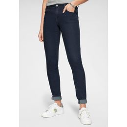 Tamaris Damen Skinny-fit-Jeans, blau, Gr. 36, Denim/Jeans, Obermaterial: 74% Baumwolle, 24% Polyester, 2% Elasthan, Jeans, schmale Beinweite, mit