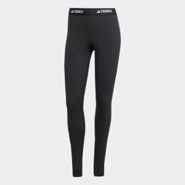 adidas terrex Damen Trainingstights "MULTI SYNTHETIC BASELAYER LEGGINGS", schwarz, Gr. XL, Obermaterial: 84% Polyester, 16% Elasthan, Hosen, schmal