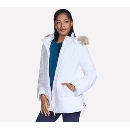 Skechers Damen Winterjacke "ON-THE-GO BELTED PARKA", wei&szlig;, Gr. M, Obermaterial: 100% Polyester, Jacken, mit G&uuml;rtel, aus GO SHIELD Cozy Fit-Material
