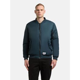 Khujo Herren Bomberjacke "Adon"blau, Gr. XXL, Material: 100% Nylon, Jacken, Leichte Winterjacke in Shiny-Optik