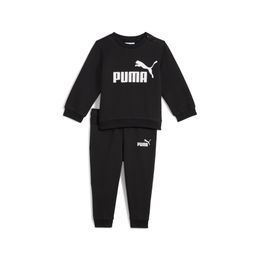 Puma Jungen Trainingsanzug "MINICATS ESS CREW SET FL INF", schwarz, Gr. 68, unifarben, Fleece, Obermaterial: 68% Baumwolle, 32% Polyester,